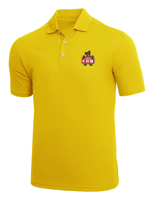 NIKE Yellow Gold Dri-Fit Micro Pique 2.0 Polo w/Piper Cub Logo