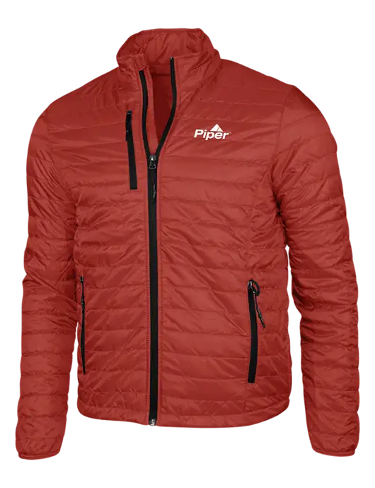 Dark Red Puffy Packable Jacket w/Piper Logo
