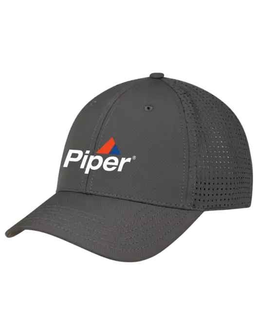 Charcoal Performance Stretchable Cap Hook & Loop w/Piper Logo