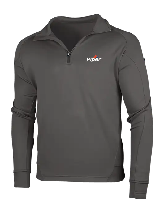 Graphite Heather Tech Fleece 1/4 Zip Pullover w/Piper Logo