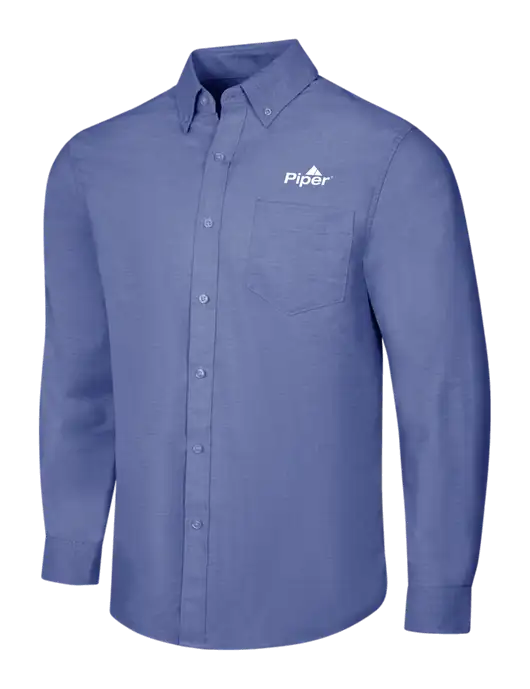 Navy SuperPro Oxford Shirt w/Piper Logo