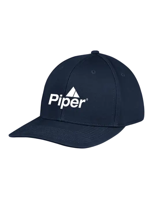 Premium Modern Structured Twill Navy Snapback Cap w/Piper Logo