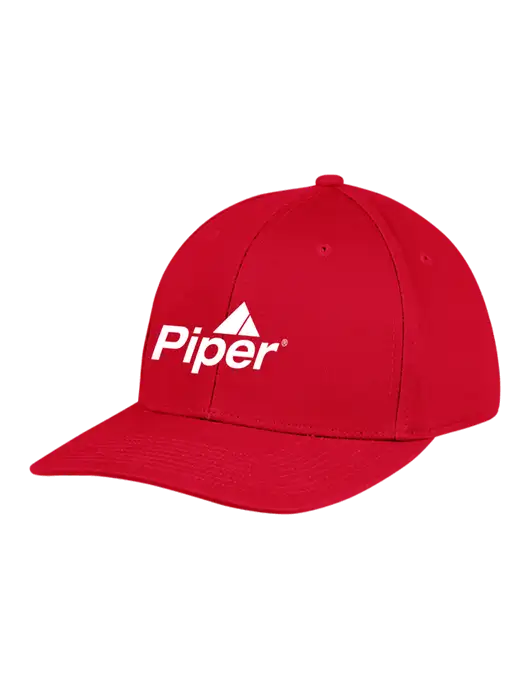 Premium Modern Structured Twill Red Snapback Cap w/Piper Logo