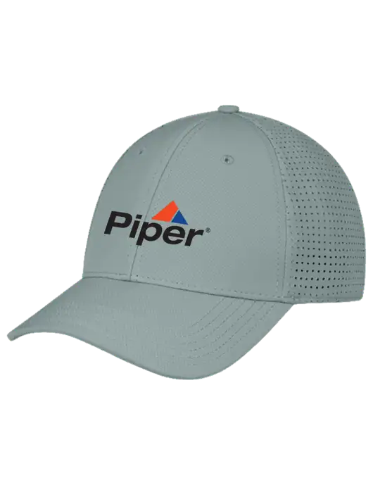 Grey Performance Stretchable Cap Hook & Loop w/Piper Logo