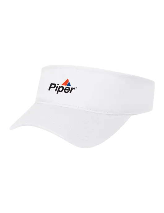 White Cap Visor w/Piper Logo