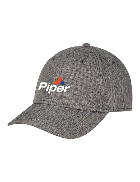 Heather Charcoal Structured Linen Look Cap Hook & Loop w/Piper Logo