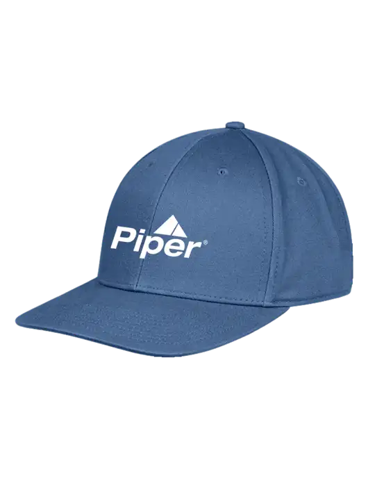 Premium Modern Structured Twill Slate Blue Snapback Cap w/Piper Logo