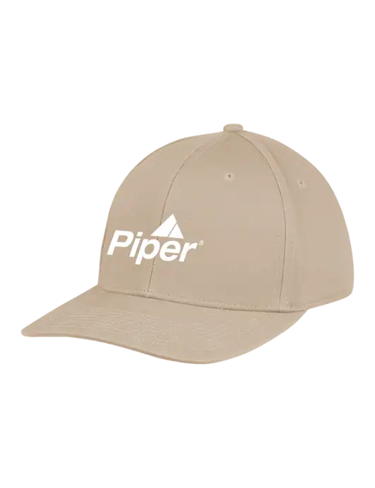 Premium Modern Structured Twill Tan Snapback Cap w/Piper Logo