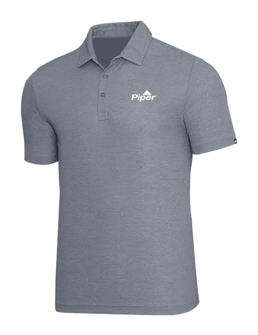 TravisMathew Navy Heather Oceanside Polo w/Piper Logo