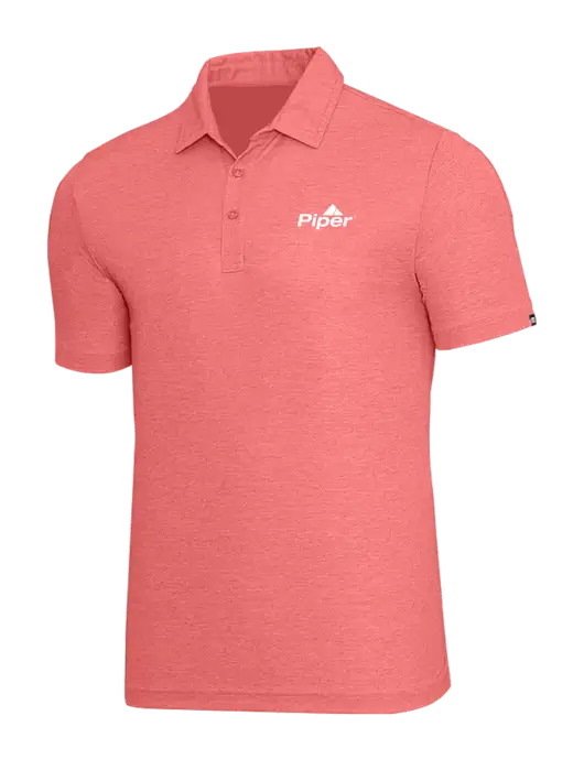 TravisMathew Red Heather Oceanside Polo w/Piper Logo