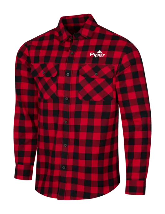Red/Black Buffalo Check Plaid Flannel Shirt w/Piper Logo