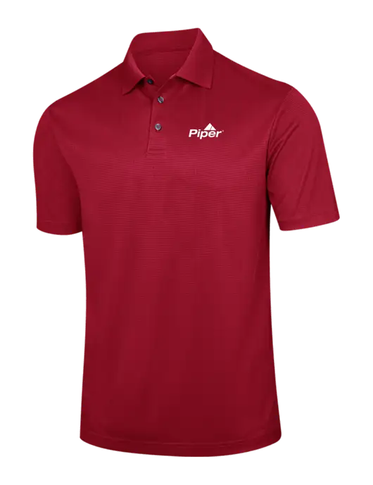 Red Performance Fine Jacquard Polo w/Piper Logo