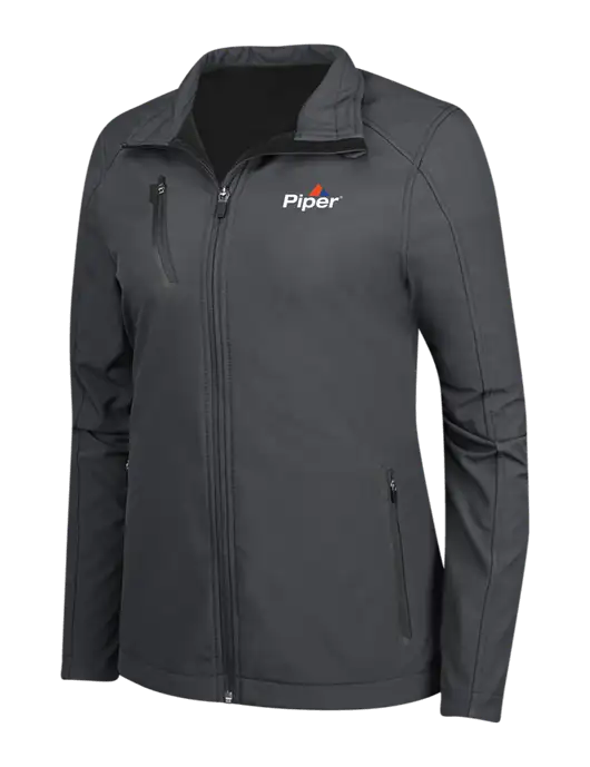 Dark Grey Womens Welded Softshell Jacket w/Piper Logo