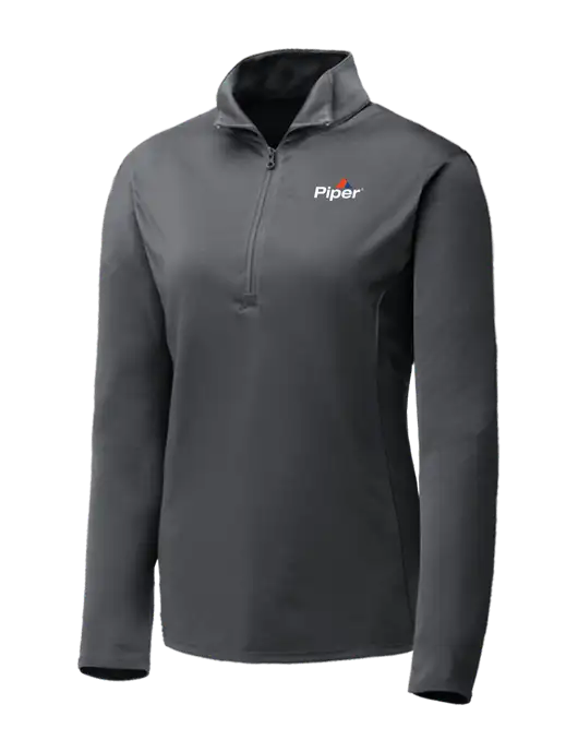 Dark Grey Womens Posicharge Competitor ¼ Zip Pullover w/Piper Logo