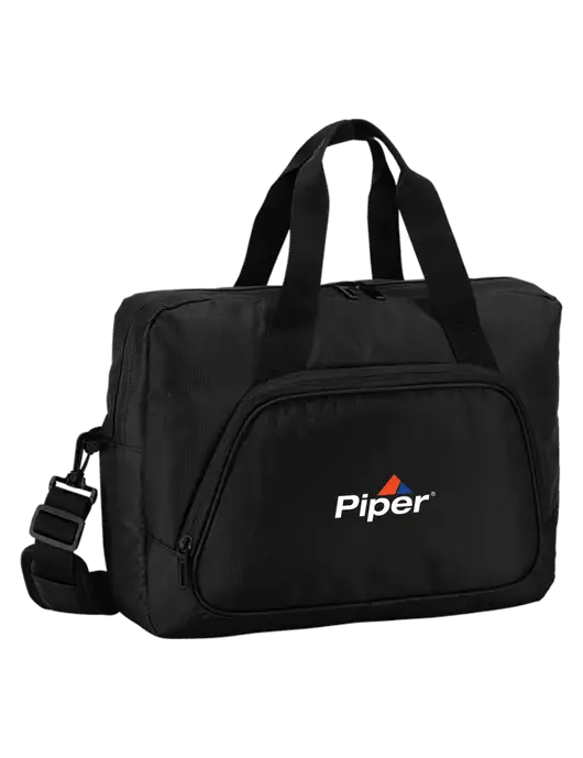 City Black Laptop Briefcase w/Piper Logo
