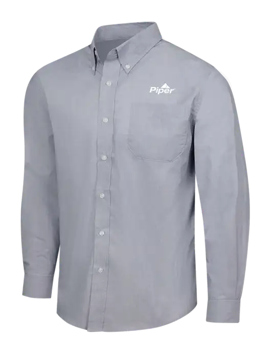 Navy Frost Crosshatch Easy Care Shirt w/Piper Logo