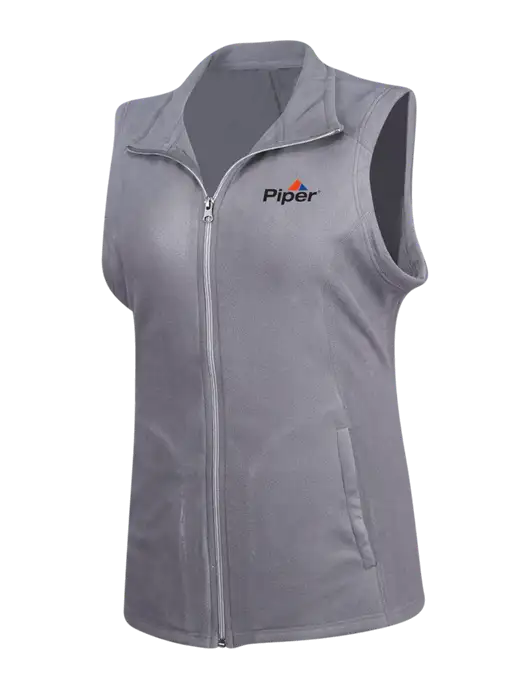 Medium Grey Womens Microfleece Vest w/Piper Logo