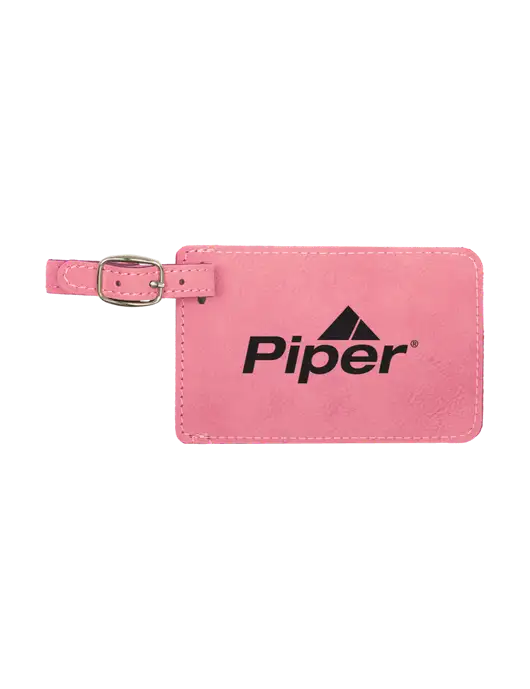 Pink Leatherette Luggage Tag w/Piper Logo