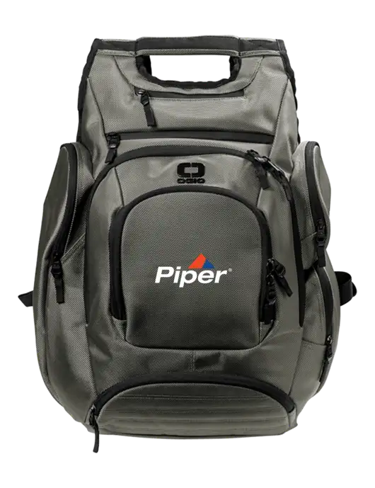 OGIO Medium Grey Metro Ballistic Laptop Backpack w/Piper Logo