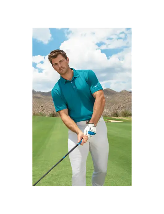 NIKE White Dri-Fit Vertical Mesh Polo w/Piper Cub Logo