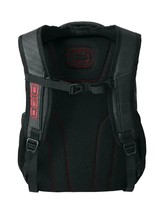OGIO Dark Grey/Red Excelsior Laptop Backpack w/Piper Logo